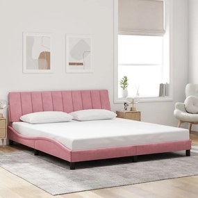Rám postele bez matrace Hanko růžový 180x200 cm samet 3207866