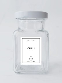 Samolepka na kořenky CHILLI bílá 3 × 4 cm tučné písmo