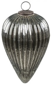 Vánoční koule XL Stříbrná 16*25 cm – 16x25 cm
