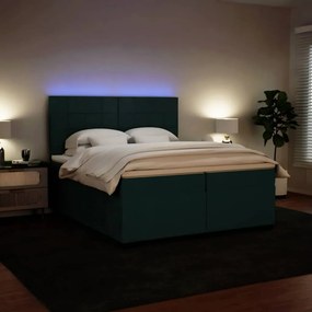 Box spring postel s matrací tmavě zelená 200x200 cm samet 3293305
