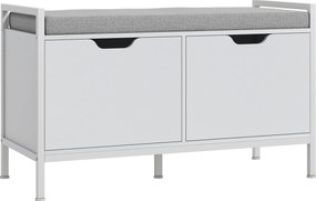 HOMCOM Lavice na boty se sedákem s odnímatelným polstrováním pro 4 páry bot - 84x35x50 cm Bílá | Aosom