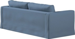 Potah na pohovku IKEA  Karlstad 3-místná, nerozkládací, dlouhý barva modrá látka pletený vzor