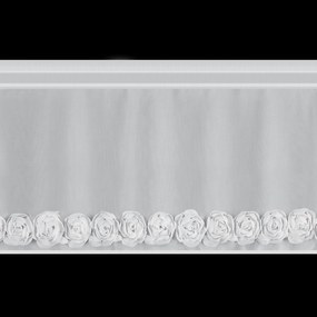 KRÁTKÁ ZÁCLONA NA PÁSCE EVA MINGE ROSES10 150X40 CM BÍLÁ