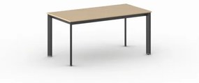 Kancelářský stůl PRIMO INVITATION, černá podnož, 1600 x 800 mm, buk