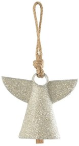 Stříbrný kovový zvonek s korálky Angel - 17*9*28 cm