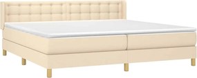Box spring postel s matrací krémová 200x200 cm textil 3130622