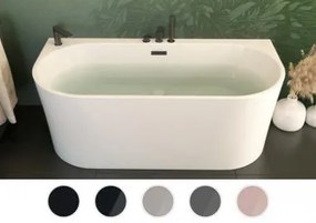 Polimat Sola 160x75 volně stojící akrylátová vana, černý lesk Délka vany: 160cm, Orientace: Levá