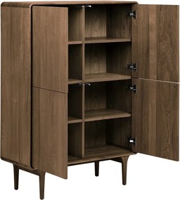 Tmavě hnědá skříňka v dekoru dubu 100x140x40 cm Darwin – House Nordic