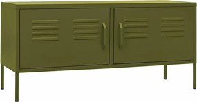 TV skříňka olivově zelená 105 x 35 x 50 cm ocel 336225
