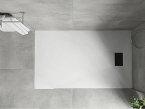 Mexen Hugo, obdélníková sprchová vanička SMC 150 x 70 cm, bílá, černá krytka, 42107015-B
