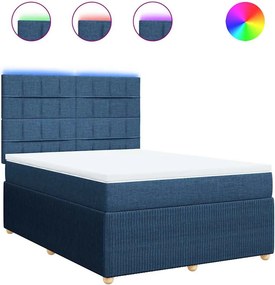 Box spring postel s matrací modrá 140x190 cm textil 3294357