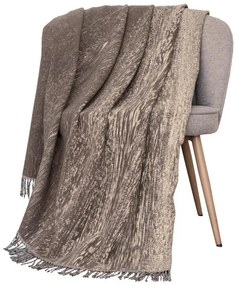 SCANquilt vlněný pléd LAMB SOFT wood hnědosmetanová střední 130 x 200 cm
