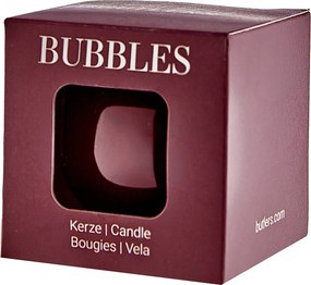 BUBBLES Svíčka kulatá lesklá 6 cm - bordó