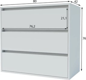 Komoda se 3 zásuvkami Idea K 80 cm Nymphaea alba
