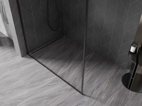Mexen Kioto-F sprchová stěna Walk-in s rámem 150 x 202 cm, transparentní 8 mm, černá - 800-150-104-70-00