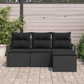 Set pohovek 4 ks Černá polyratan 3355002