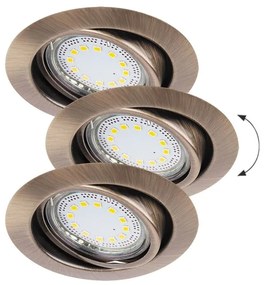 Rabalux LED zápustné bodové svítidlo Lite 3x3W/720lm/ 3000K/IP40 - set 3 svítidel, bronz, 1051