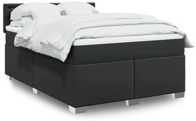 Box spring postel s matrací černá 140 x 190 cm umělá kůže 3286120