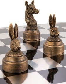 Luxusní šachová sada Chess Animals Gold & Bronze – 60*15*60 cm