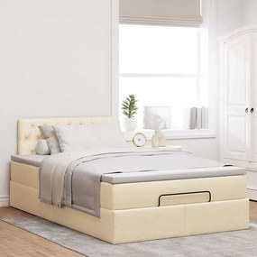 Osmanský rám postele s matrací krémově 120x200cm textil 3311537