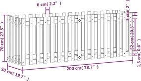 vidaXL Vyvýšený záhon plotový design 200 x 50 x 70 cm masivní borovice [832513] Barva: Černá borovice