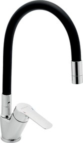 Novaservis, Dřezová baterie s černým flexi ramenem Metalia 54, chrom, 54014F-0C