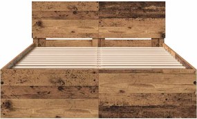 Rám postele s čelem s čelo Staré dřevo 193 x 125 x 70 cm 3376060