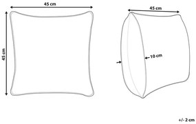 Lněný polštář se vzorem humra 45 x 45 cm béžový KELP Beliani