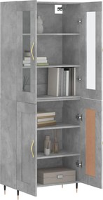Skříň highboard betonově šedá 69,5x34x180 cm kompozitní dřevo 3198325