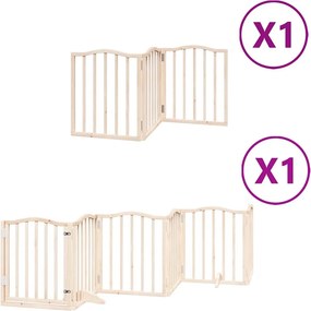 Zábrana pro psy s dvířky skládací 9 panelů 450 cm topol 3155585