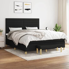 Box spring postel s matrací černá 160x200 cm textil 3137247