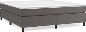 Rám postele s boxspringem šedá 160 x 200 cm umělá kůže 3121057
