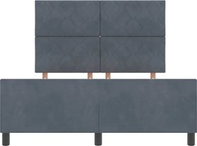 Postel s boxspringem s čelo Tmavě šedá 140 x 190 cm samet 3345006