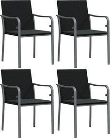 5dílný zahradní jídelní set s poduškami polyratan a ocel 3186963