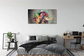 akrylový obraz Klaun barva poznámky 125x50 cm