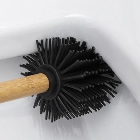 Erga Bambo, WC kartáč se silikonovou hlavou a bambusovou rukojetí, 34 cm, černá/bambus, ERG-YKA-V.WCZ BAMBO-SILKA
