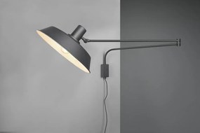 Matně černé nástěnné svítidlo s ohybatelnou konstrukcí do zásuvky ø 35,5 cm Bolder – Trio