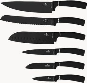 Sada kuchyňských nožů z nerezové oceli Matte Black, 6 dílů