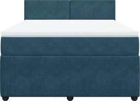 Box spring postel s matrací modrá 140 x 190 cm samet 3287732