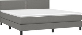 Box spring postel s matrací tmavě šedá 180x200 cm textil 3139994