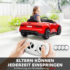 HOMCOM dětské elektrické autíčko, dětské autíčko na dálkové ovládání, AUDI RS e-tron GT dětské autíčko s bezpečnostním pásem, klaksonem a hudbou a sv…