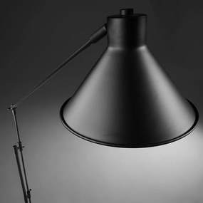 Černá stojací lampa s kovovým stínidlem (výška 220 cm) Dione – Kave Home