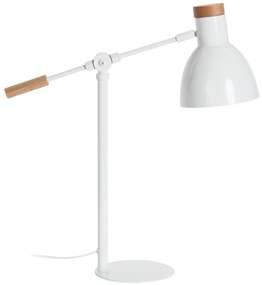 OnaDnes -20% Bílá kovová stolní lampa Kave Home Tescarle