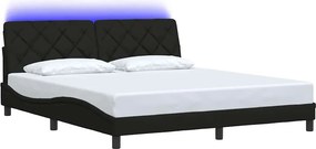 Rám postele s LED bez matrace černý 180x200 cm Látka 3310687