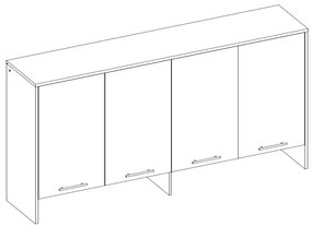 Dig-Net Nástavba Concept CP-11 - bílý mat, 215 x 108 cm