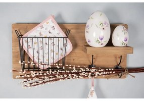 Dekorace keramické vajíčko s barevnými květy - 11*11*17 cm
