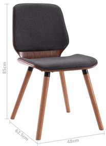 Jídelní židle 6 ks šedé textil,  3054811