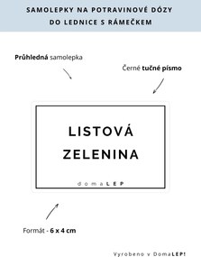 LISTOVÁ ZELENINA - Samolepka s rámečkem na dózy do lednice, 6 x 4 cm