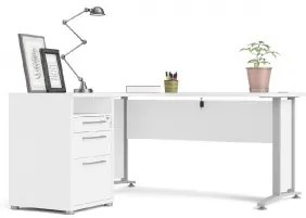 FALCO Psací stůl Office 80400/44 bílá/silver grey 10131