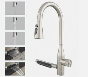 design kuchyňská baterie DOPORRO Bogen 2 - nerez a vodopád